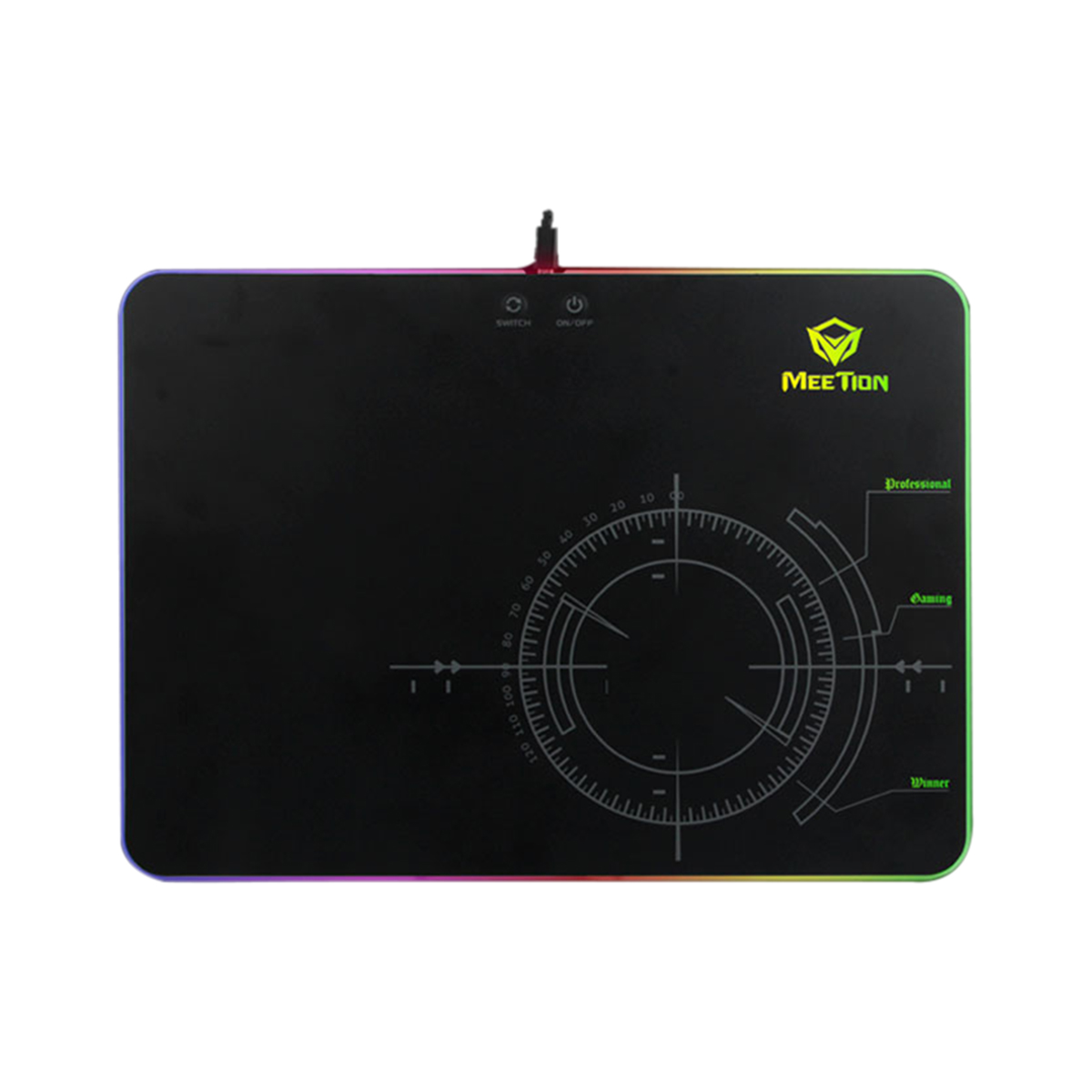 Mouse Pad Gamer Meetion mt-p010 Gaming Con Luces RGB Alta Calidad