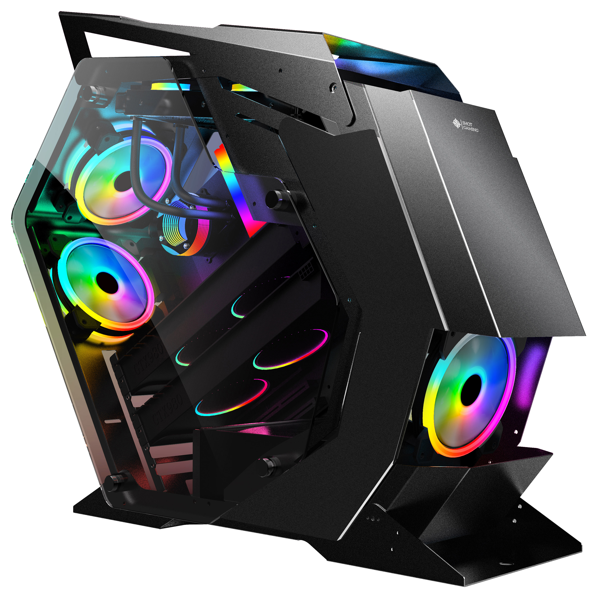 Gabinete Gamer Shot Gaming Warbeast Pro Series Cristal Templado RGB ...